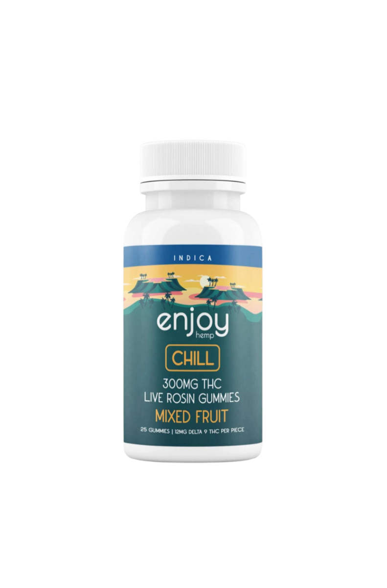 Enjoy Hemp D9 THC 12mg Mixed Fruit CHILL Gummies 25ct – BOTANICANNA
